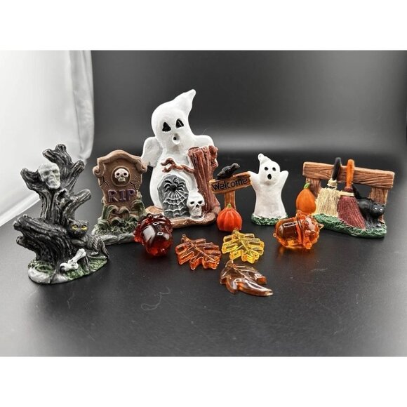 Department 56 | Holiday | 1 Halloween Village Accessories Ghosts Black Cats Tombstone Acorns ...